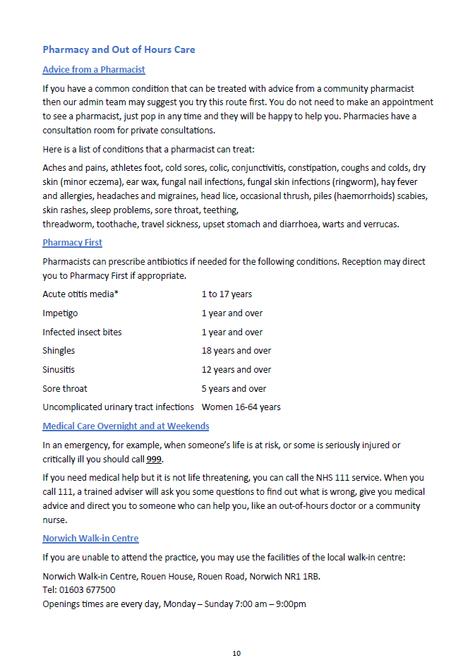 Practice Information Leaflet - Acle Medical Partnership